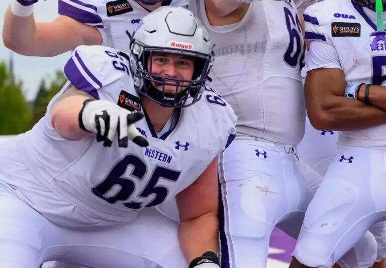 Western Mustangs' Keegan O'Neil wins bench press at 2026 CFL Combine ...